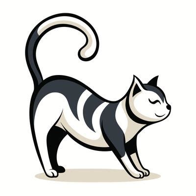 Cat Standing Vector Art Icons And Graphics For Free Download