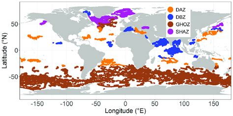 Spatial Distribution Of The Global Dataset Clustered Into Four Groups Download Scientific