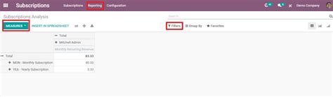 How To Generate Statistical Reports Of Subscription In Odoo 14