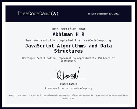 Certificate Freecodecamp Freecodecamp Certificateofcompletion