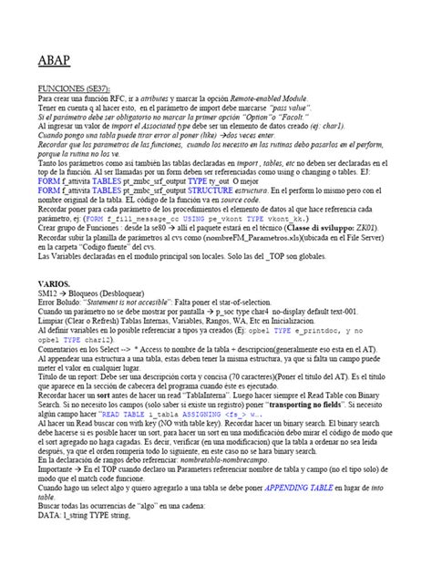 Tipsandtricks Abap Pdf Archivo De Computadora Programación De
