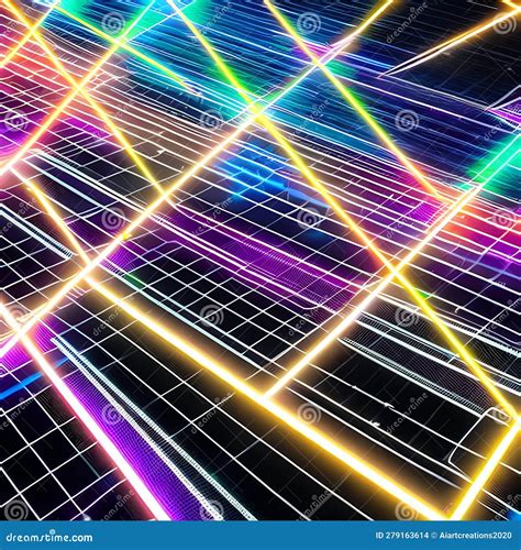 928 Futuristic Neon Grid A Futuristic And Dynamic Background Featuring