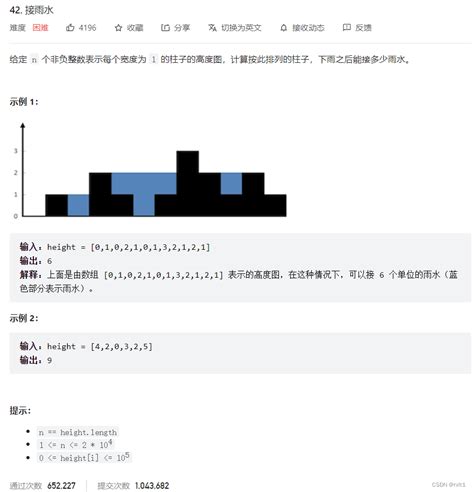 Leetcode 42接雨水 Csdn博客