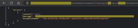 Get Default Reviewers Api In Bitbucket Datacenter Fails With Nosuchbranchexception Bitbucket
