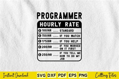 Funny Programmer Hourly Rate Svg Graphic By Buytshirtsdesign · Creative