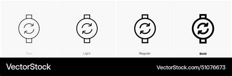 Circular Arrows Icon Thin Light Regular And Bold Vector Image