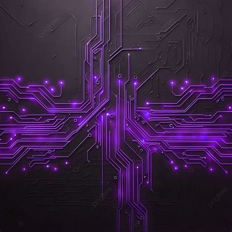 Illuminated Beautiful Circuit Board With Violet Glowing Symbol Background Circuits Ai