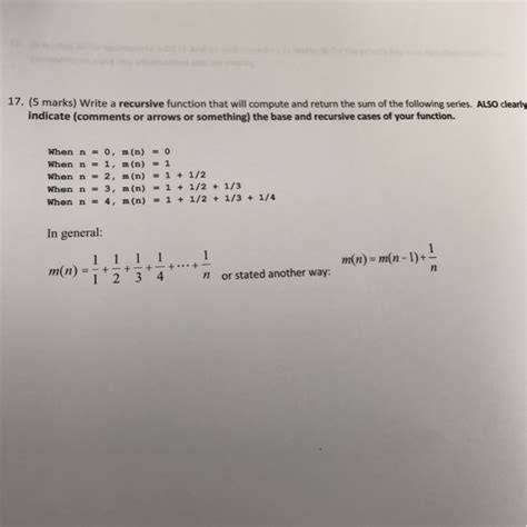 Solved 17 5 Marks Write A Recursive Function That Will