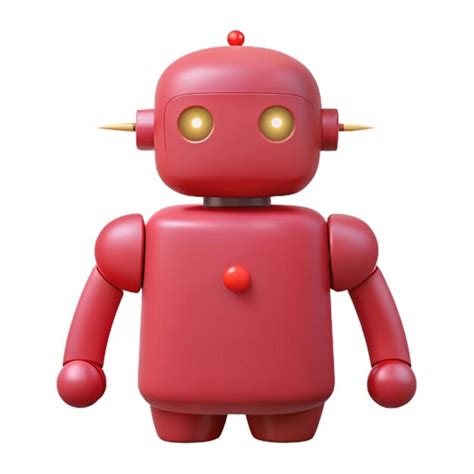 A Red Robot With A Red Head And The Words Robot On The Front Premium