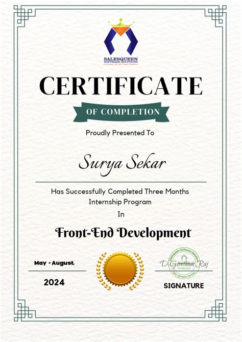 Surya S On Linkedin Internship Webdevelopment Techjourney Salesqueen Growthmindset