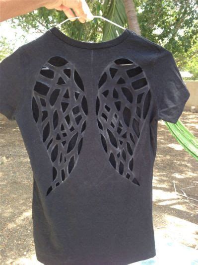 Diy Shirt Angel Wings Cut Out Done