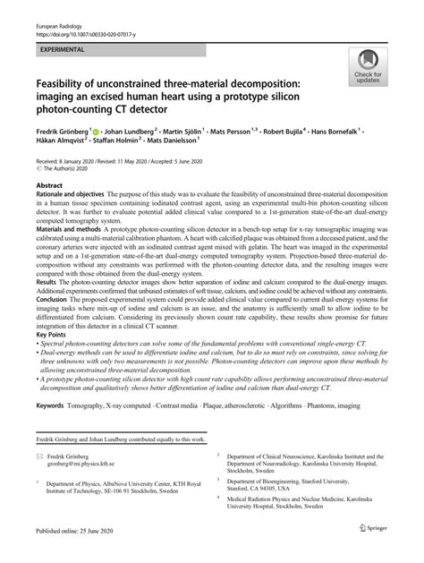 Pdf Feasibility Of Unconstrained Three Material Decomposition