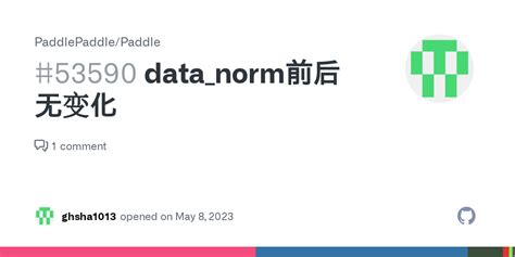 data norm前后无变化 Issue PaddlePaddle Paddle GitHub