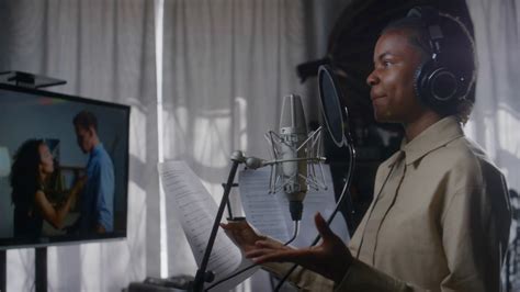 Medium Side Of Black Female Voice Actress In Stock Footage SBV 349010490 Storyblocks