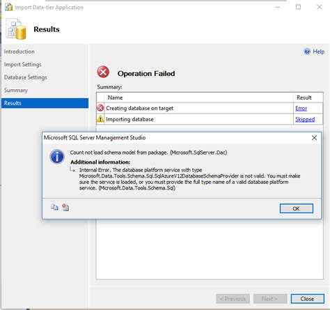 Sql Count Not Load Schema Model From Package Microsoftsqlserver