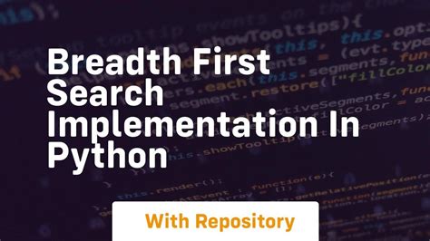 breadth first search implementation in python youtube