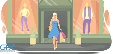 وکتور زن و دختر در حال خرید