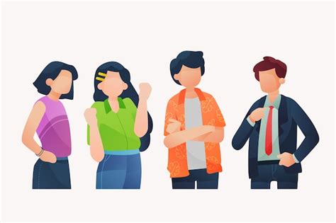 자신감있는 사람들 모음 무료 벡터