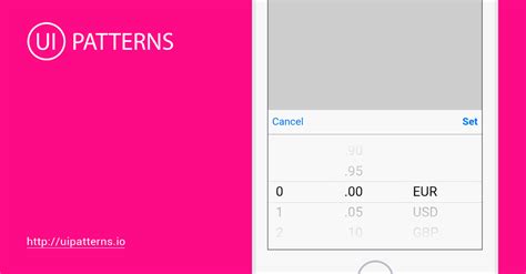 Currency Input UI Pattern Scroller The User Needs To Enter A Monetary Value