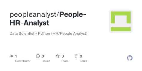 GitHub Peopleanalyst People HR Analyst Data Scientist Python HR People Analyst