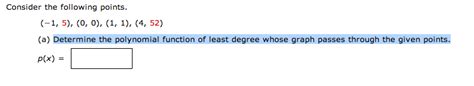 Solved Consider The Following Points Chegg