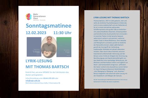 Lyrik Lesung Mit Thomas Bartsch