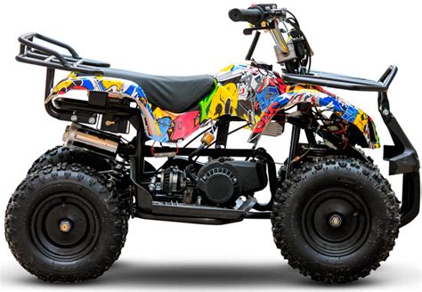 Детский квадроцикл ATV Classic mini с электростартером желтый граффити ...