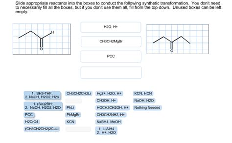 Solved Slide Appropriate Reactants Into The Boxes To Conduct