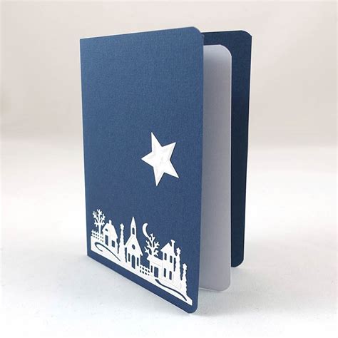 Blaue Weihnachtskarte