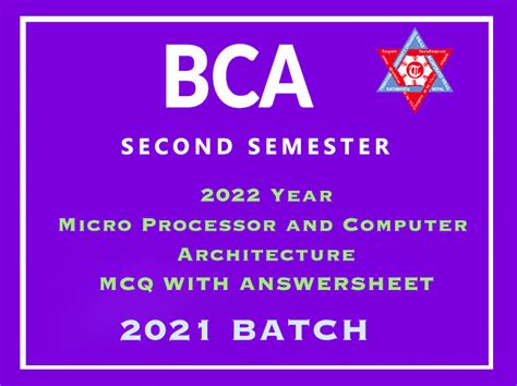 bca second semester micro processor and computer architecturemcq with