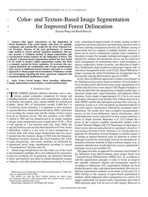 pdf color and texture based image segmentation for improved forest