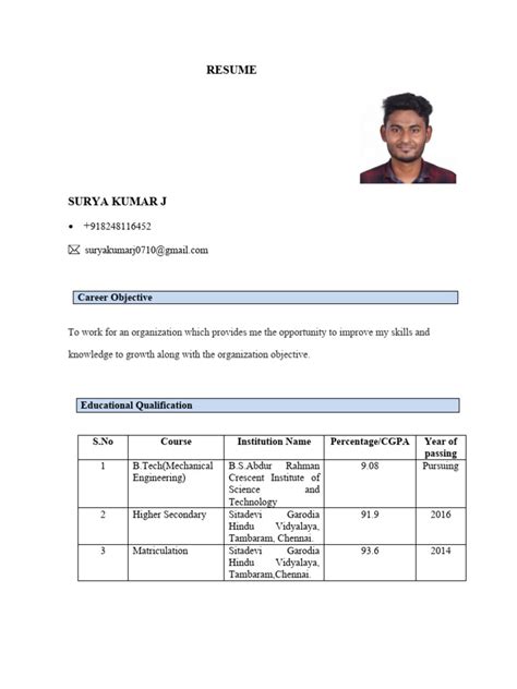 surya resume pdf
