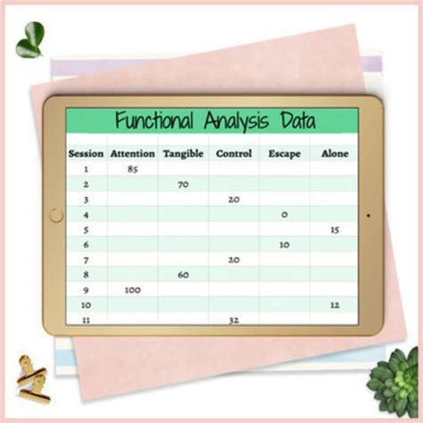 Functional Analysis Graph Template For Aba Special Ed Digital Data