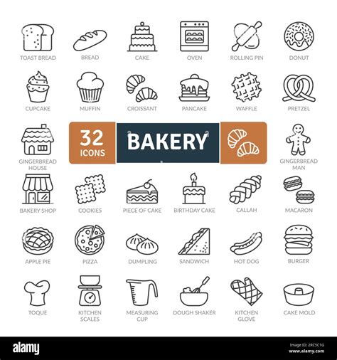 Bakery Icons Pack Thin Line Icons Set Simple Vector Icons Stock Vector Image And Art Alamy
