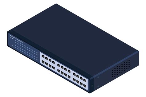 Isometric Switch Networking Ethernet Switch Realistic Isometric Switch Network Technology