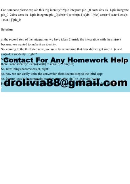 Can Someone Please Explain This Trig Identity 2pie Integrate Pie Pdf