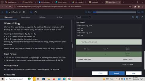 Day 7 Of Dailycodechallange Water Botter Filling Minakshi Patil