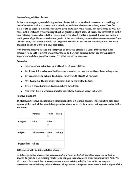 defining or non defining relative clauses pdf pronoun syntactic