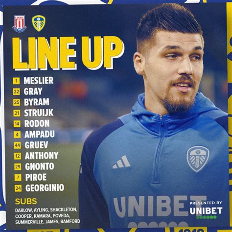 리즈 유나이티드 V 스토크 시티 선발 라인업 일리야 그루예프 선발 데뷔전 제이든 안토니 선발 해외축구 에펨코리아