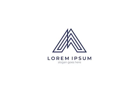 편지 M 라인 로고 디자인 프리미엄 벡터