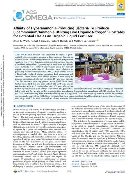 Pdf Affinity Of Hyperammonia Producing Bacteria To Produce