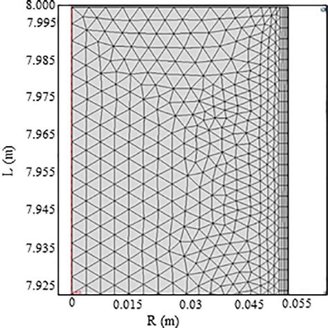 two dimensional unstructured mesh used in simulations in 2d geometry