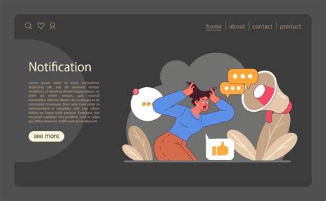 Life Navigation Dark Or Night Mode Web Landing Vector Image