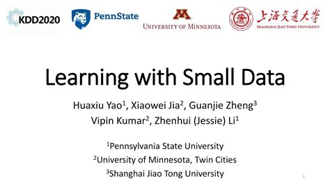 Kdd 2020 Tutorial Learning With Small Data Youtube