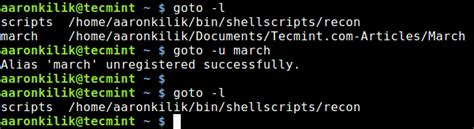 goto quickly navigate to aliased directories with auto completion support