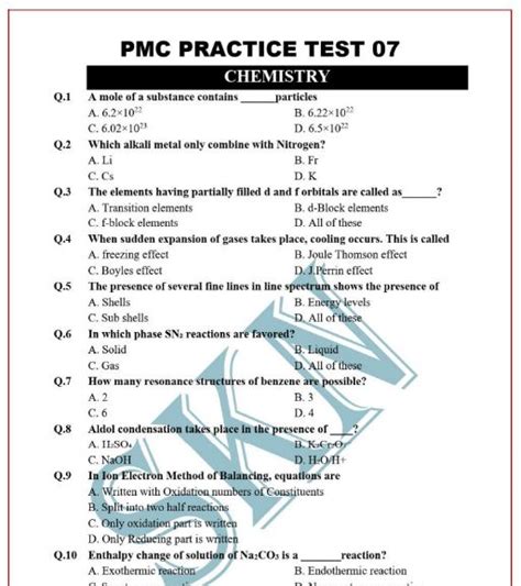 NMDCAT PMC Paid Practice Test 7 Bundle 1