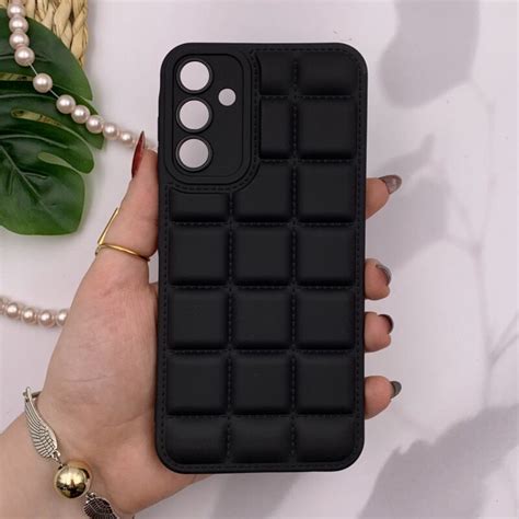 قاب گوشی Galaxy A15 سامسونگ سیلیکونی پافری برجسته Kit Kat محافظ لنز دار