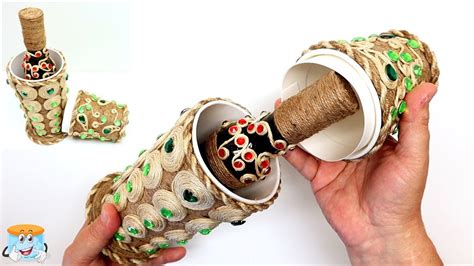 Роскошный ДЕКОР БУТЫЛКИ Своими Руками ИЗ ДЖУТА в Подарок Поделки - YouTube