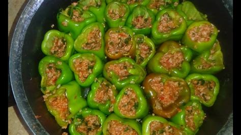 طريقة عمل الفلفل الرومي المحشي Youtube
