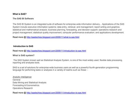 Learn Sas Programming Docx Computing Technology And Computing